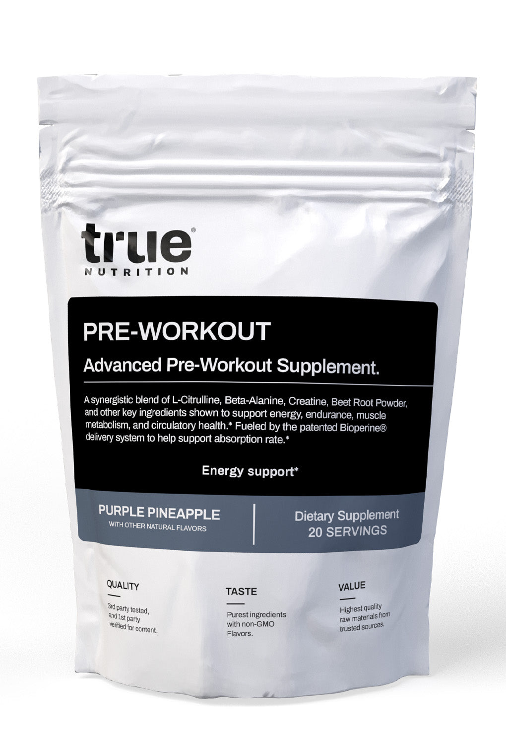 Pre-Workout 20 Servings - Creatine, Beta-Allanine, Citrulline, BCAAs